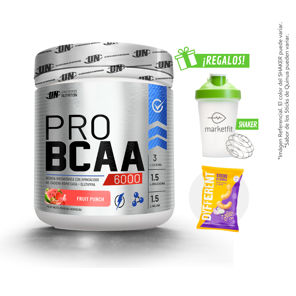 PRO BCAA 6000 500GR AMINOÁCIDOS UN + REGALOS – MarketfitPe